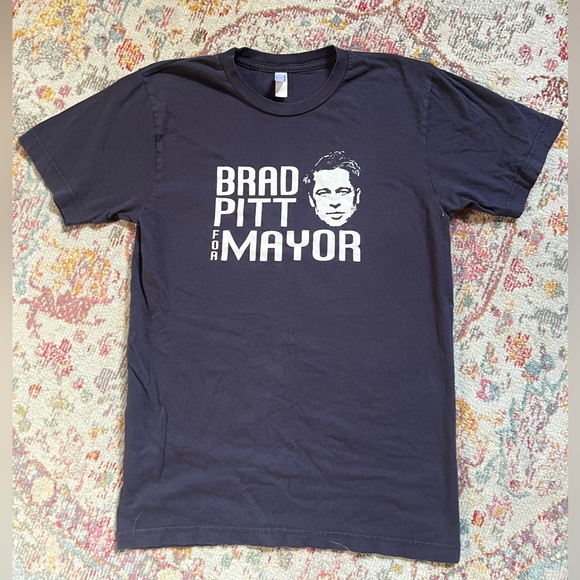 Tops | Brad Pitt For Mayor Tee Shirt | Poshmark